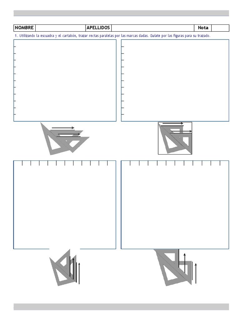 Uso de Escuadra y Cartabón | PDF | Geometría