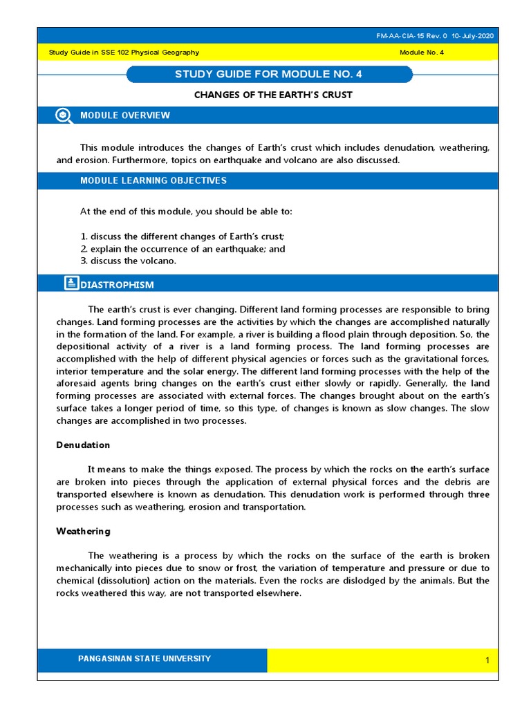 SSE 102 Module 4 | PDF | Volcano | Earthquakes