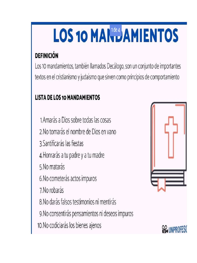 Los Mandamientos de Moisés | PDF | Diez Mandamientos | Creencia religiosa y doctrina