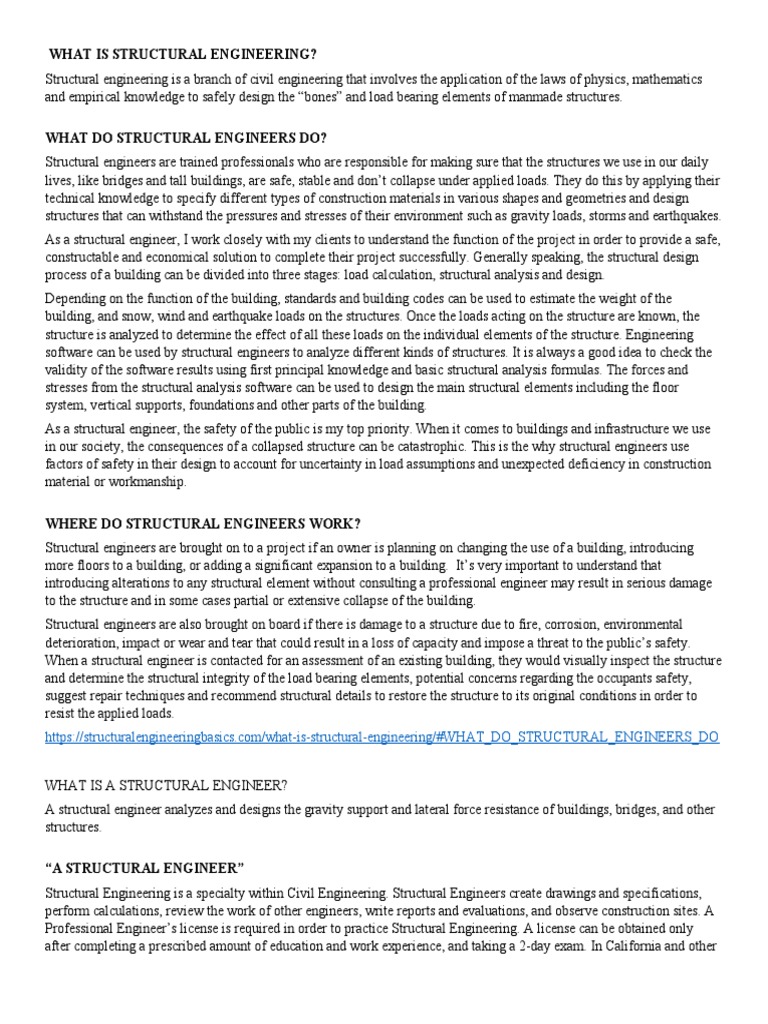 What Is Structural Engineering | Download Free PDF | Structural Engineering | Structural Analysis
