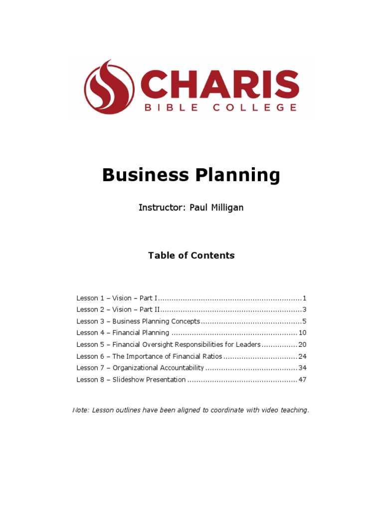Developing a Comprehensive Business Plan for Ministry Growth | PDF ...