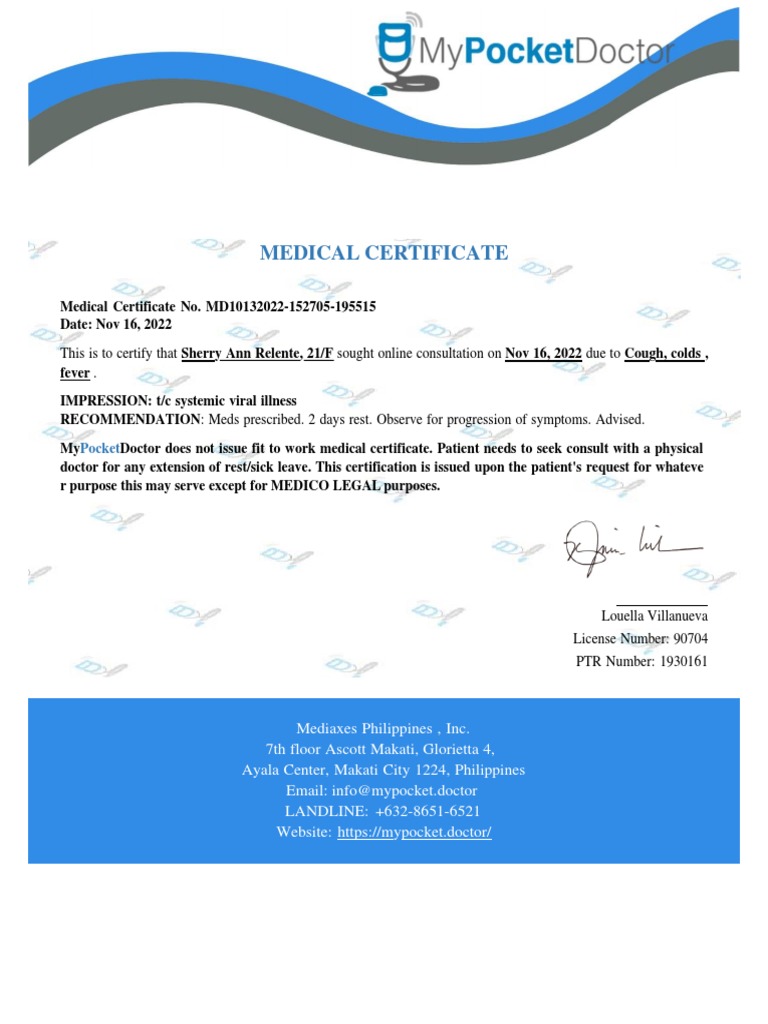 Relente Medcert | PDF