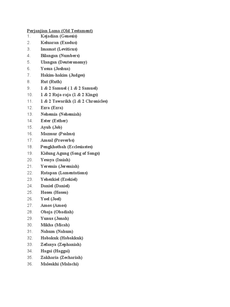 Daftar Kitab Perjanjian Lama | PDF