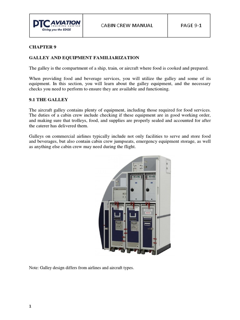 Chapter 9 Galley Equipment | PDF | Flight Attendant | Foods