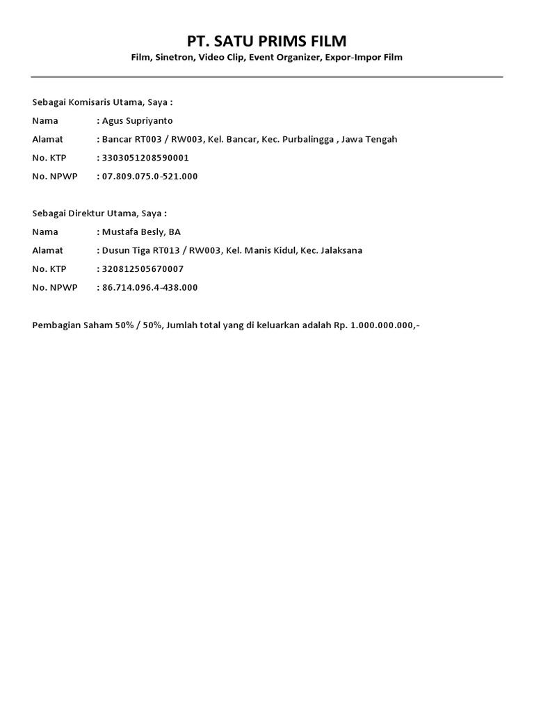 PT Satu Prims Film | PDF | Kesehatan Holistik | Gaya Hidup