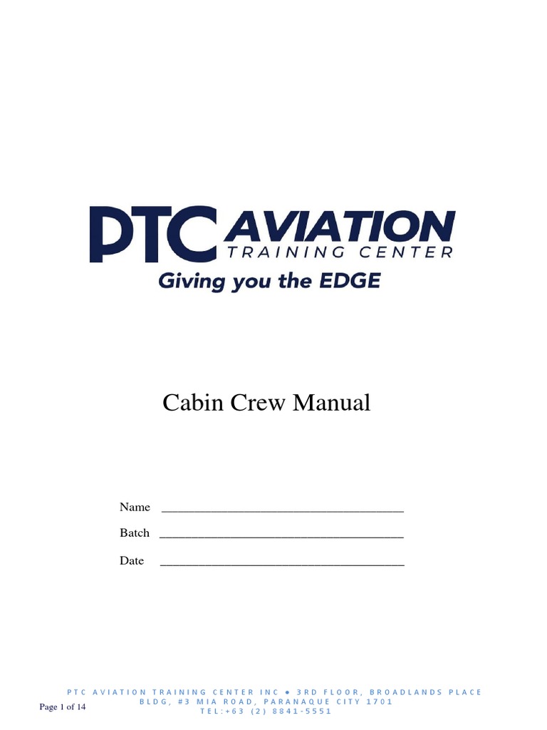 03 TABLE OF CONTENTS Cabin Crew Manual | PDF | Flight Attendant ...
