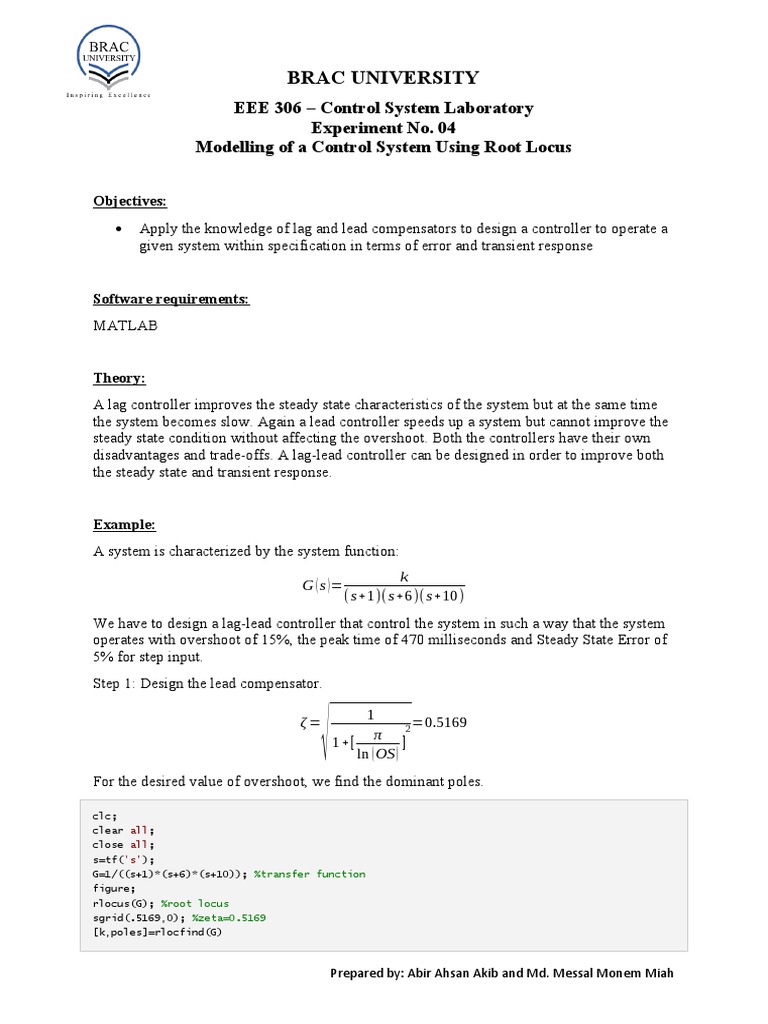 Labsheet_Exp4 | PDF | Systems Engineering | Mathematics