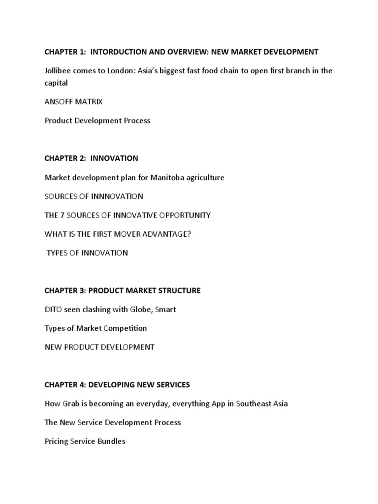 New Market Development Course Outline | PDF