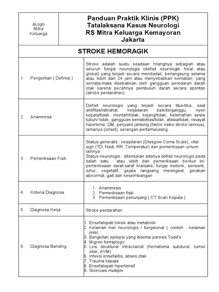 Stroke Hemoragik | PDF
