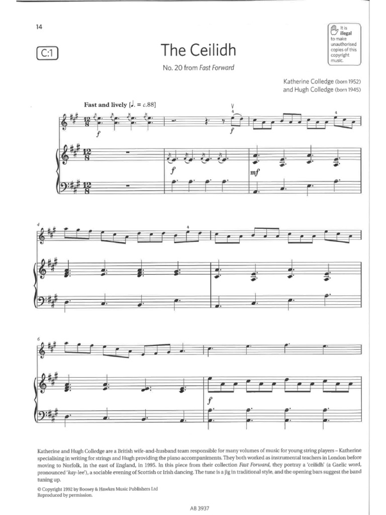 C1 - ABRSM Violin Grade 2 Accompaniment, The Ceilidth | PDF