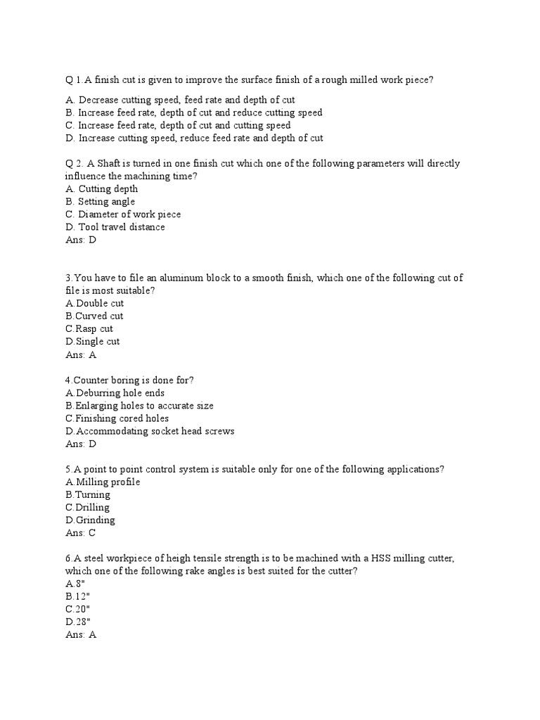 Fitter Question Paper | PDF | Machining | Accuracy And Precision