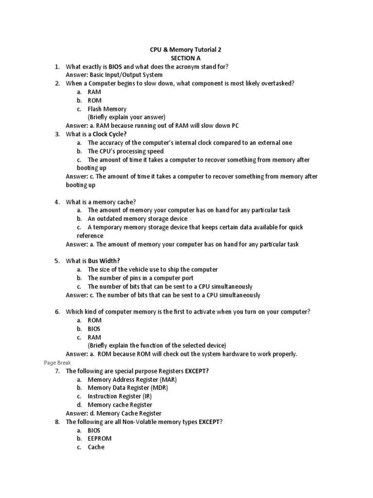 CPU and Memory | PDF | Computer Data Storage | Central Processing Unit