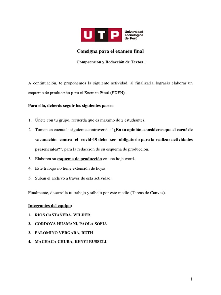 Semana 17 - Tema 01. Tarea - Esquema de Producción para El Examen Final ... Semana 17 - Tema 01. Tarea - Esquema de Producción para El Examen Final ...