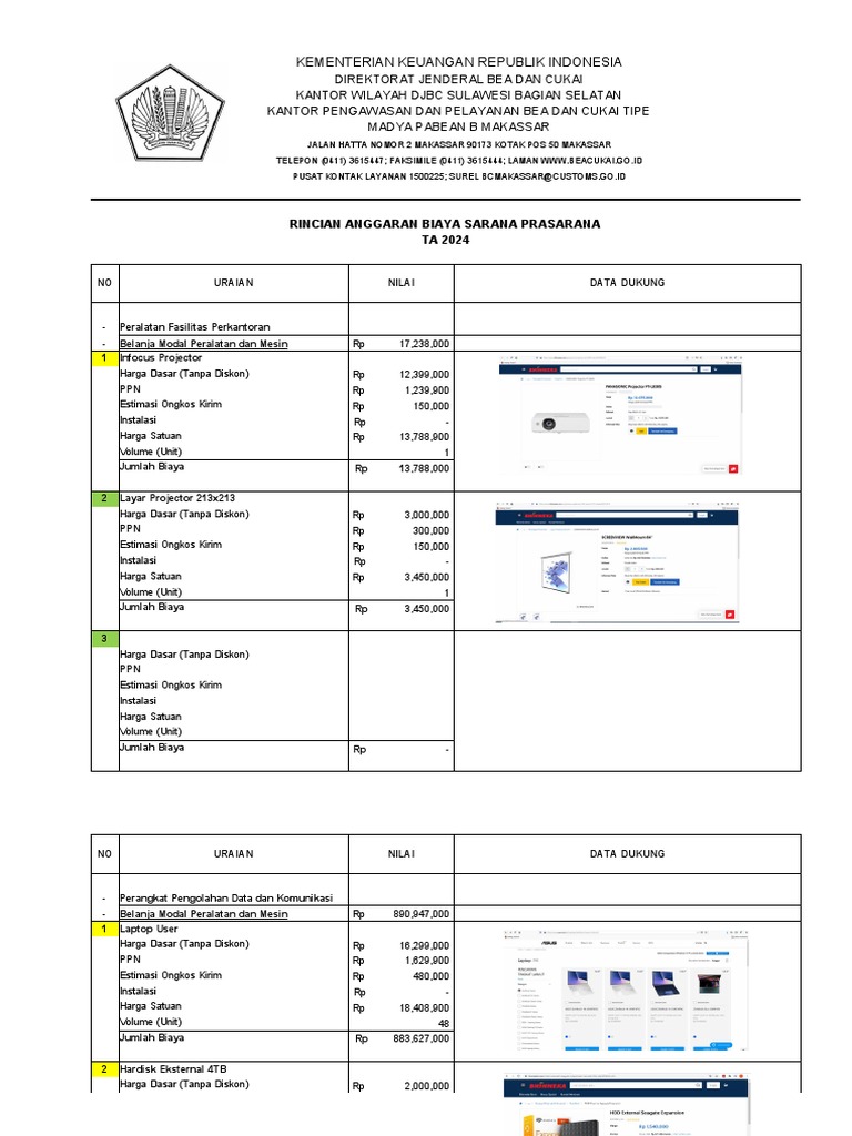 Contoh Format Rab 2024 | PDF