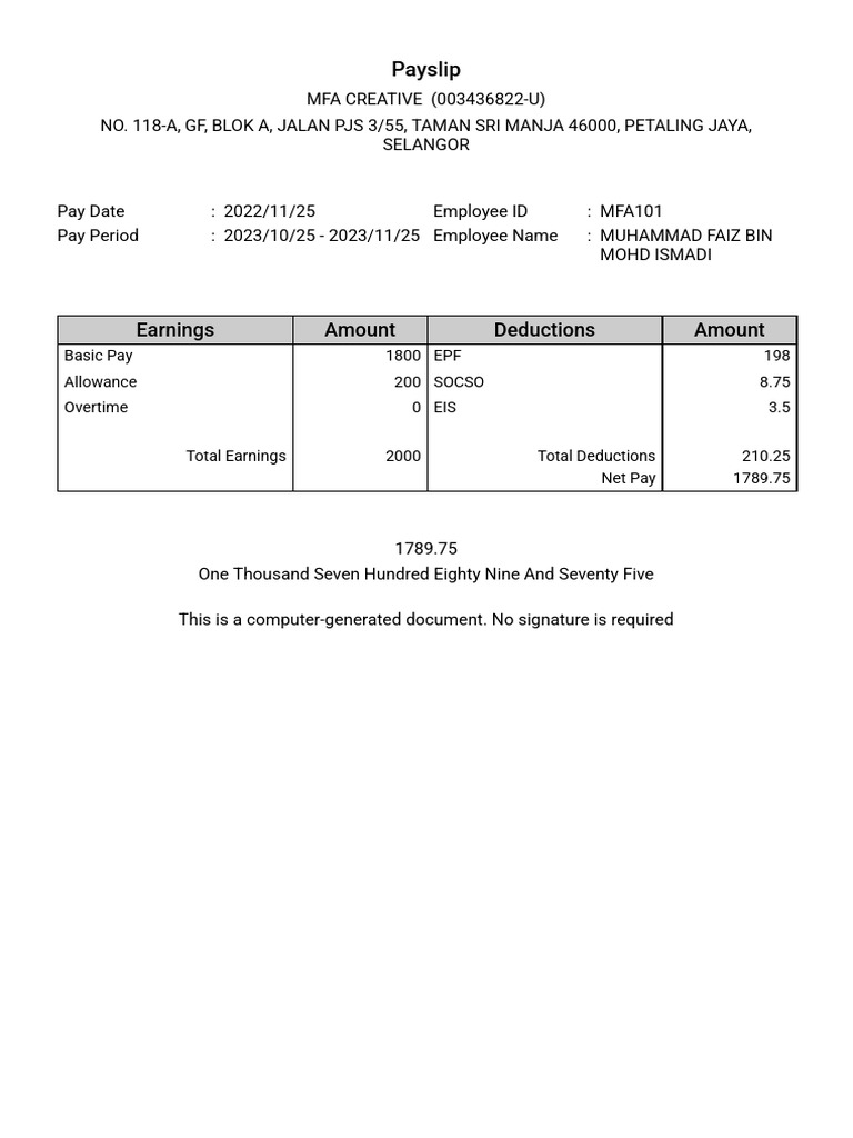 Payslip | PDF