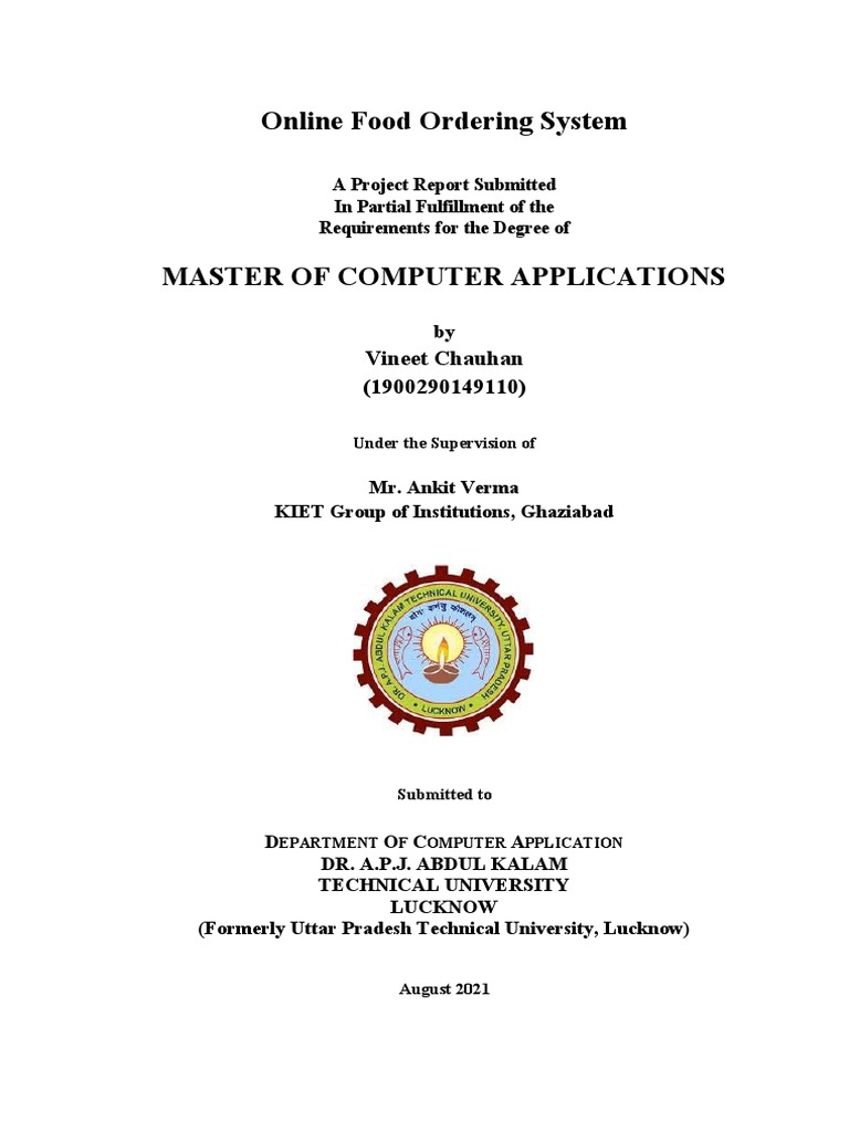 Online Food Ordering System | PDF