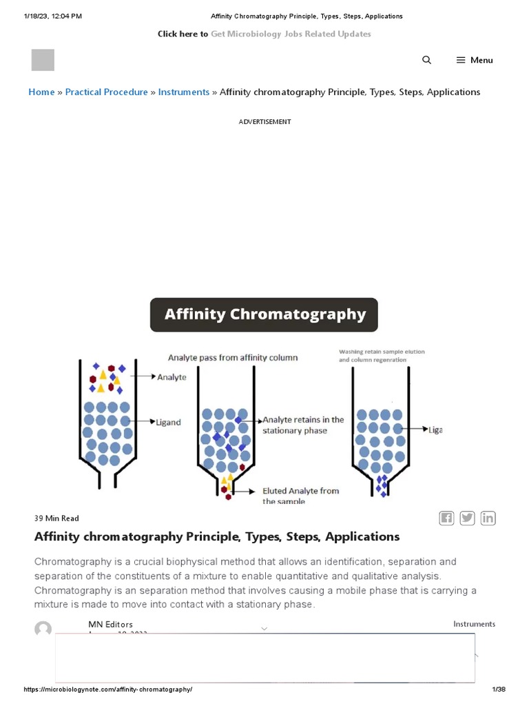 Affinity Chromatography Notes | PDF | Chromatography | Protein Purification