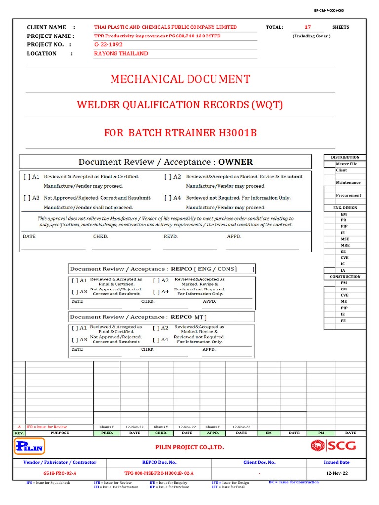 Welder Qualification Records (WQT) | PDF | Construction | Welding