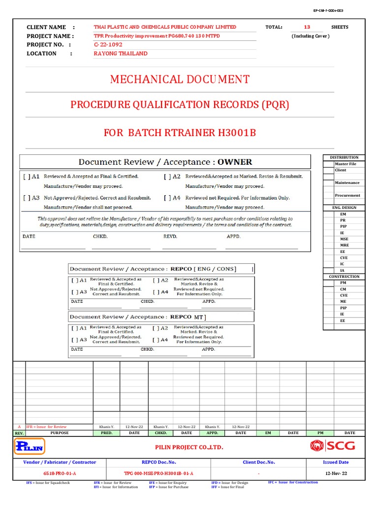 Procedure Qualification Records for PQR | PDF