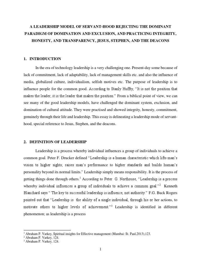Jesus: The Model of Servant Leadership | PDF | Jesus | Acts Of The Apostles