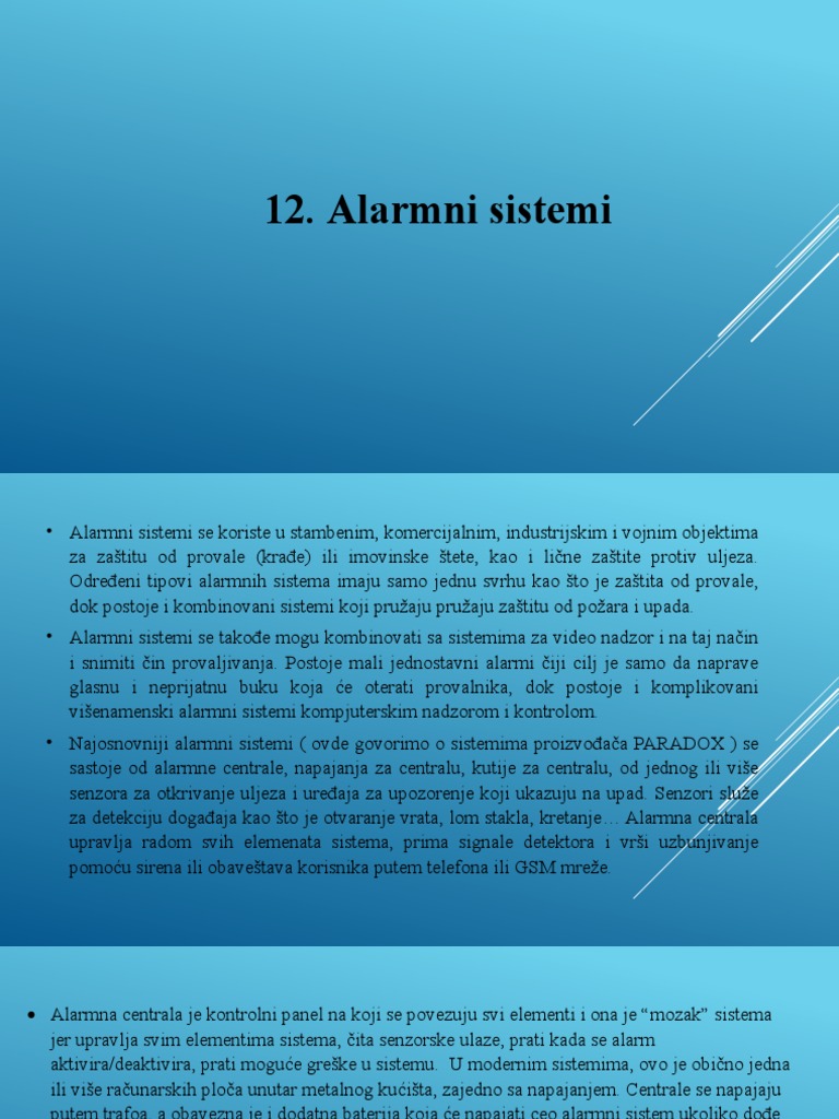 Alarmni Sistemi | PDF