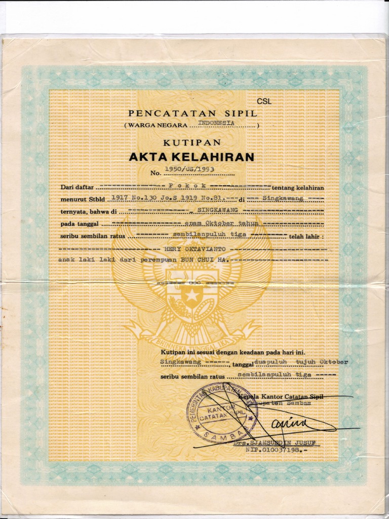 Akta Lahir Hery | PDF