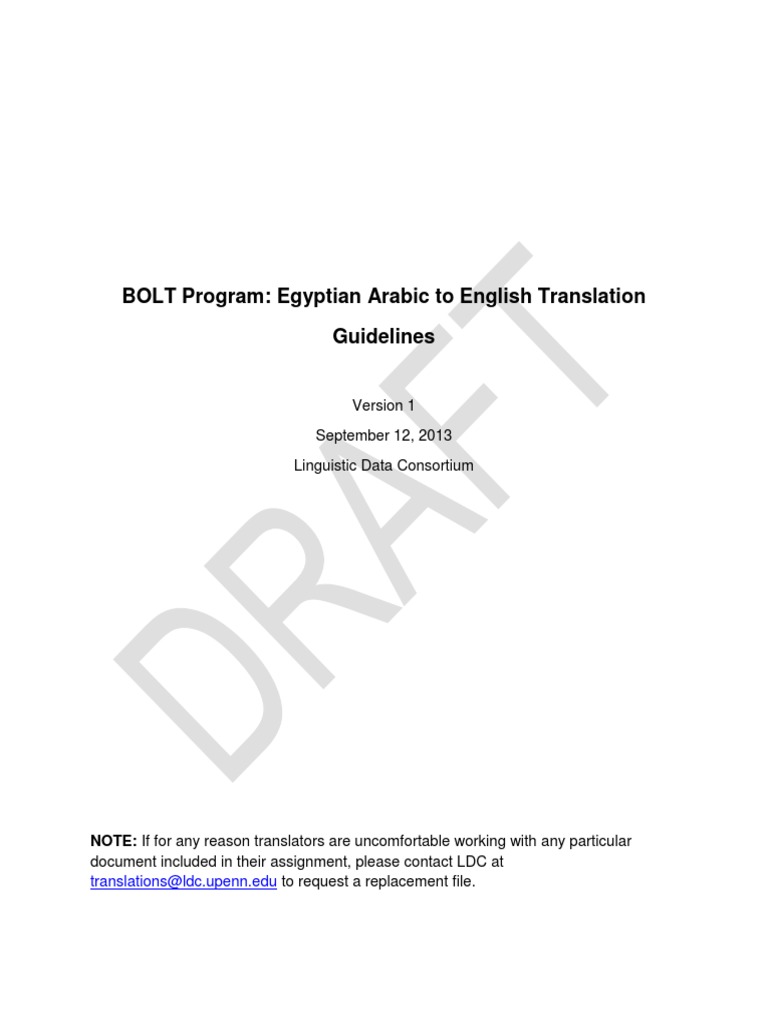 Bolt p2 Arabic Translation Guidelines v1.1 | PDF | Translations | Idiom