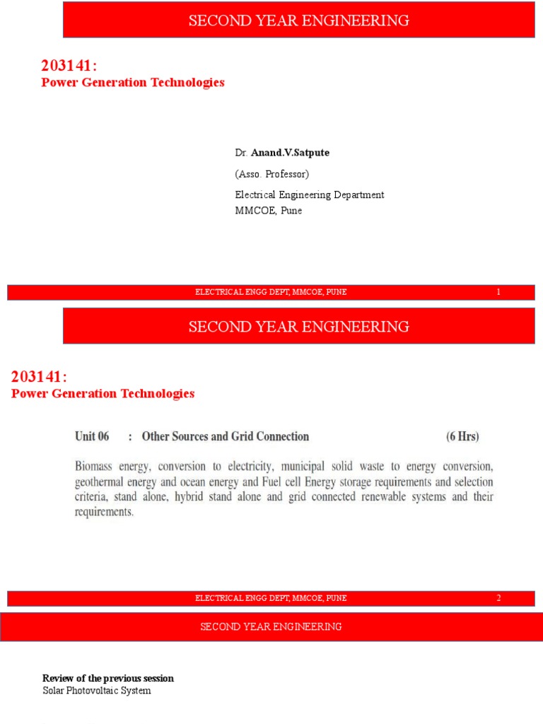PGT Unit 6.1 | PDF | Electricity Generation | Biomass