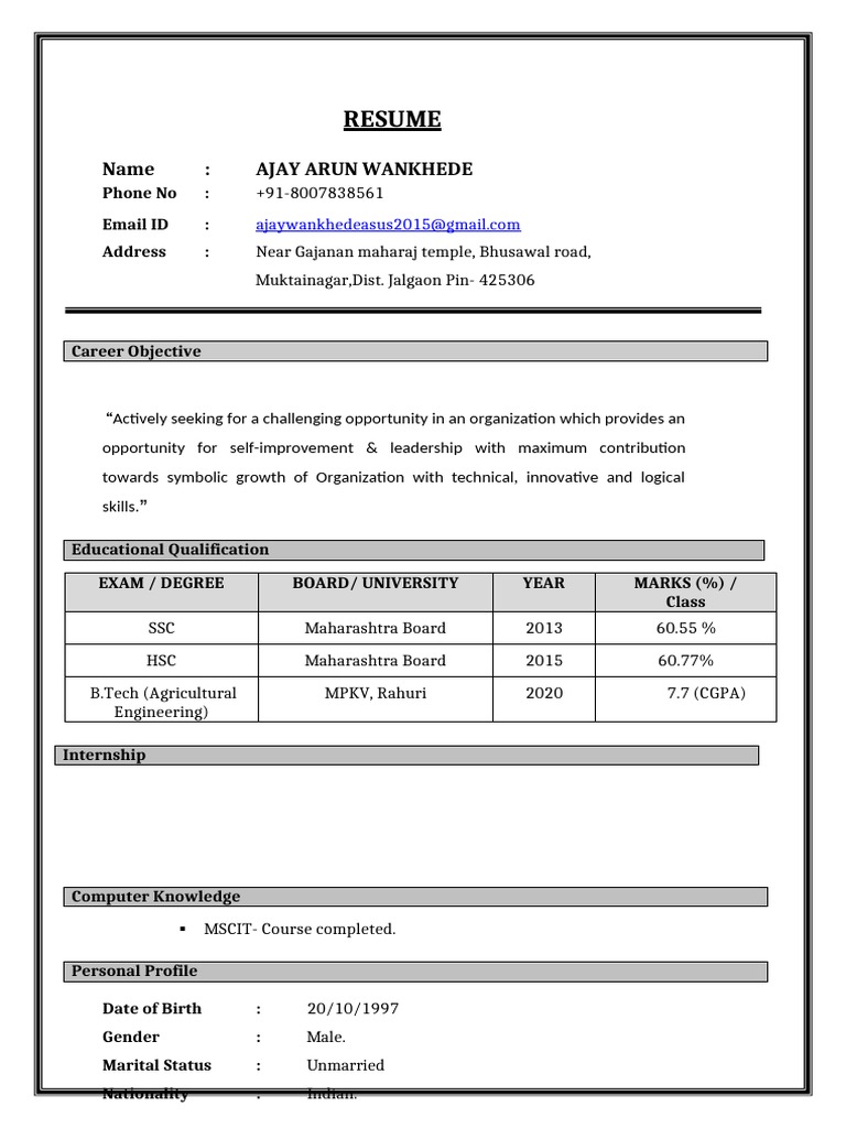Prashik Resume | PDF