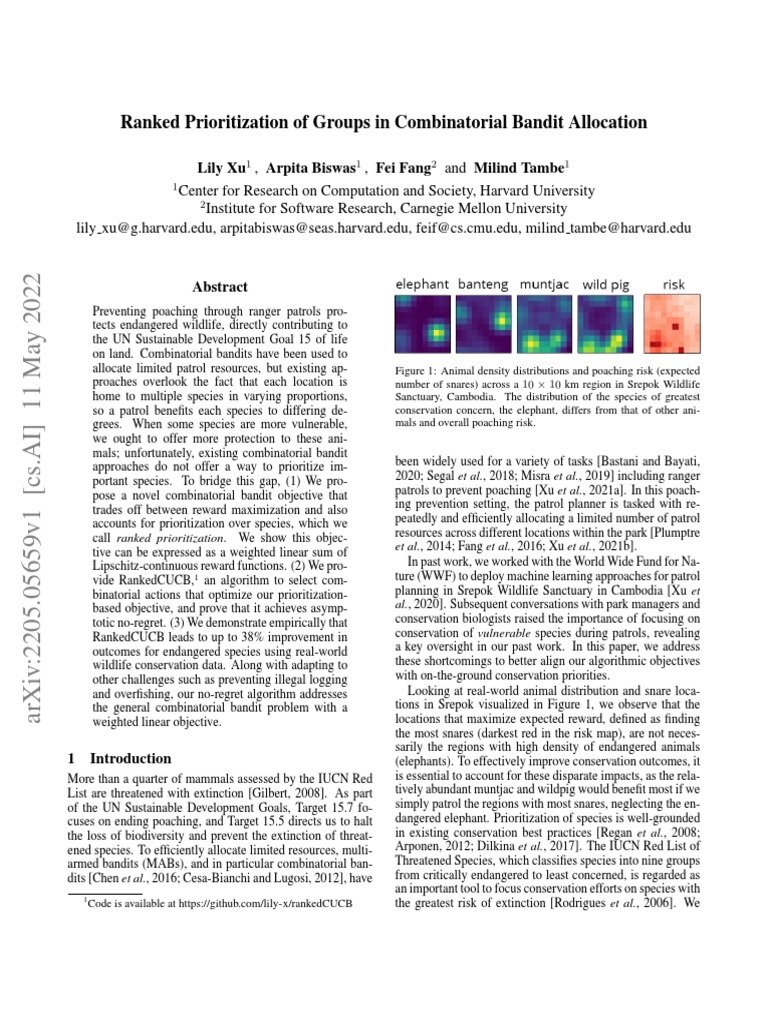 CCFA - 2022 - Ranked Prioritization of Groups in Combinatorial Bandit Allocation | PDF ...