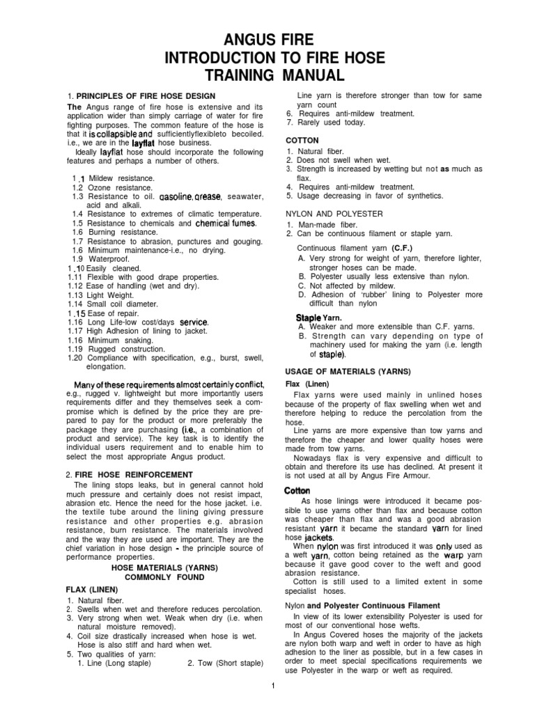 Angus Introduction To Fire Hose | PDF | Loom | Yarn