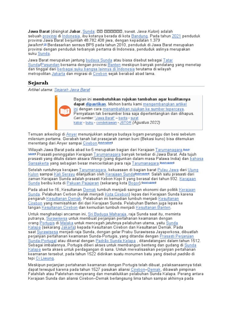 Sejarah dan Budaya Jawa Barat | PDF | Sejarah