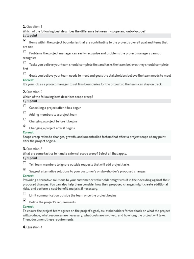 Managing in-scope and out-of-scope items to avoid scope creep | PDF ...