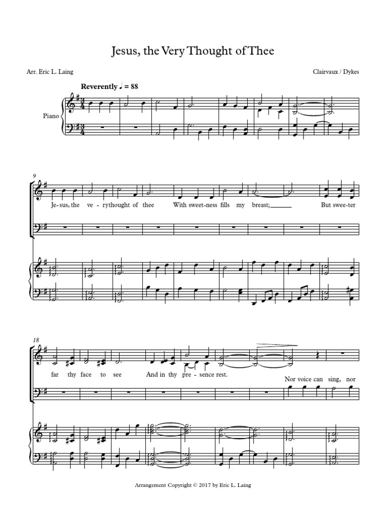 Jesus The Very Thought of Thee | PDF