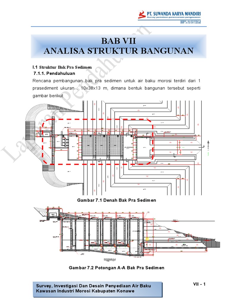 Desain Bak Pra Sedimen Morosi Konawe | PDF