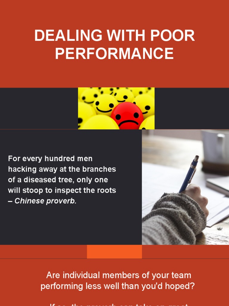 Dealing With Poor Perfromance | PDF | Goal Setting | Motivation