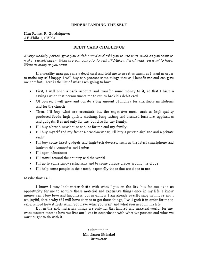 Debit Card Challenge | PDF