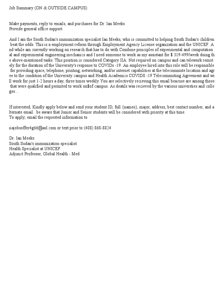 Employment Instructions Pdf