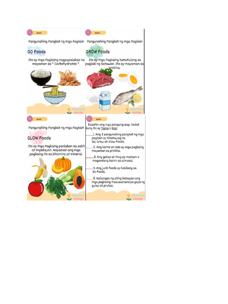 Go, Grow Ang Glow Fooda | PDF