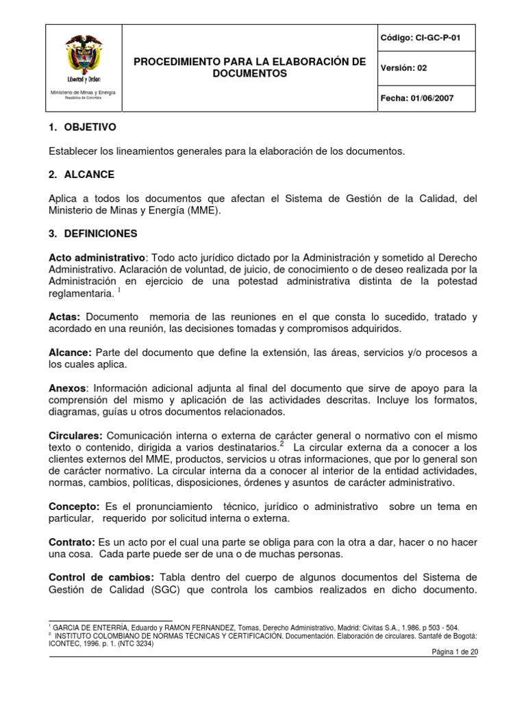Procedimiento Elaboracion de Documentos V 2 | PDF