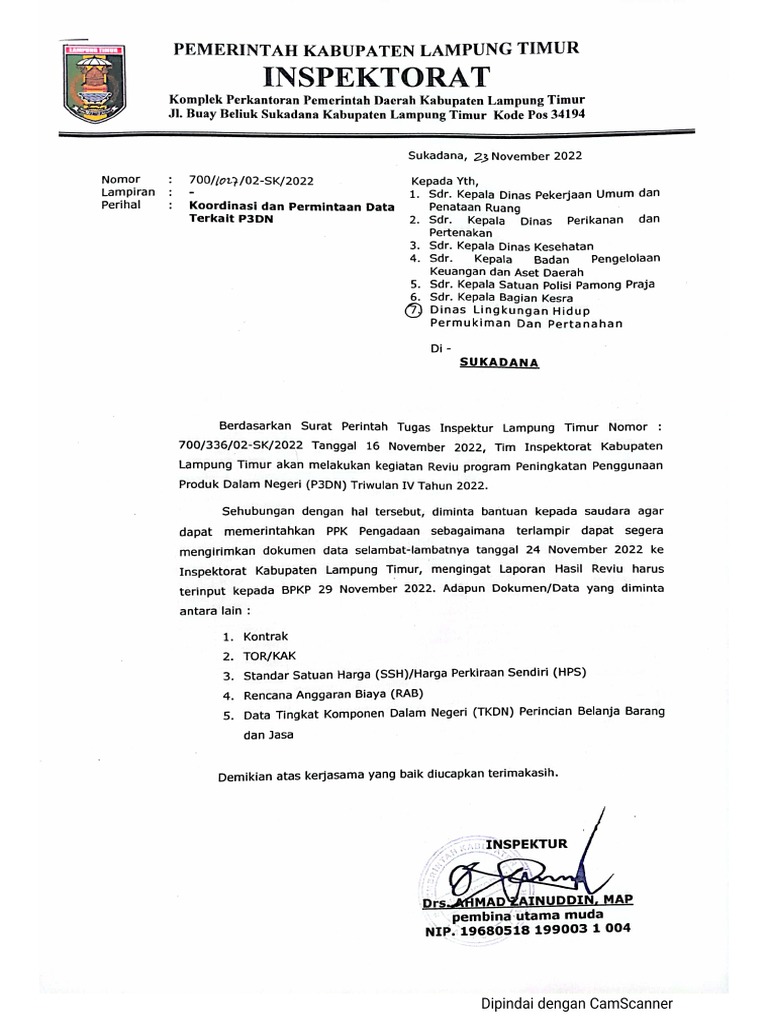 Surat Permintaan Data p3dn | PDF