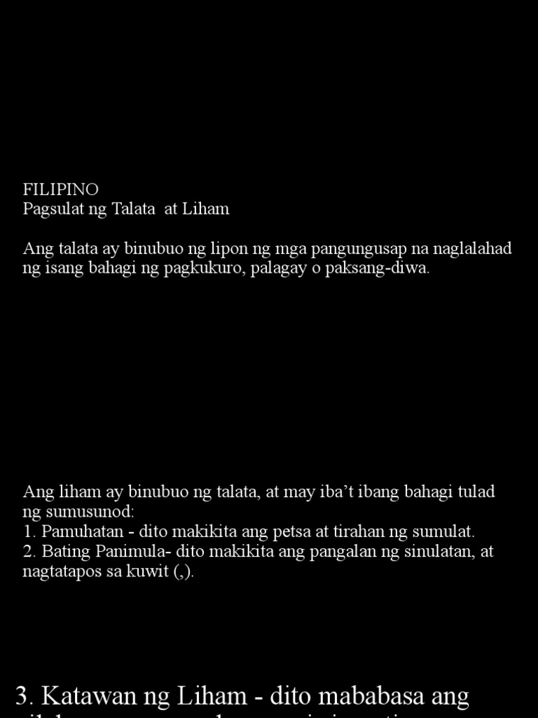 Filipino-Pagsulat NG Liham | PDF