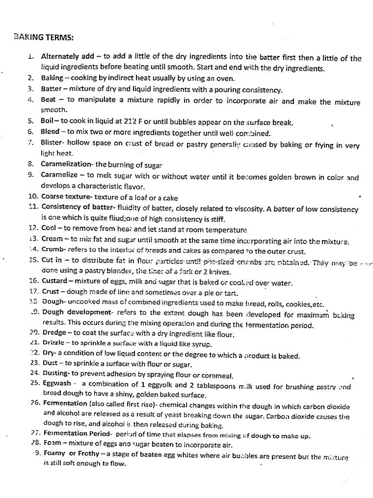 Baking Terms | PDF