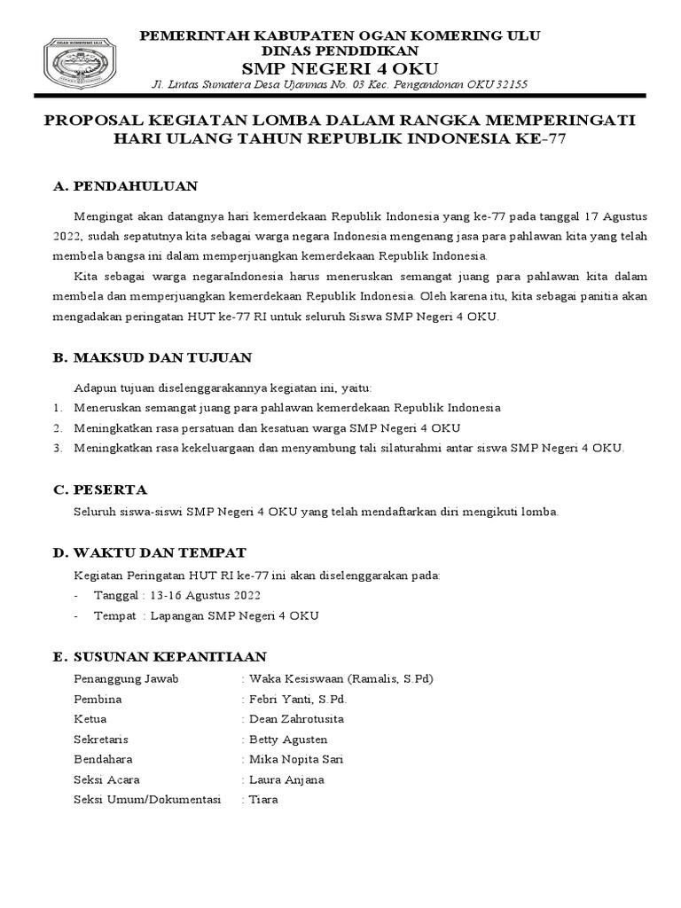 Proposal Osis | PDF | Perjalanan