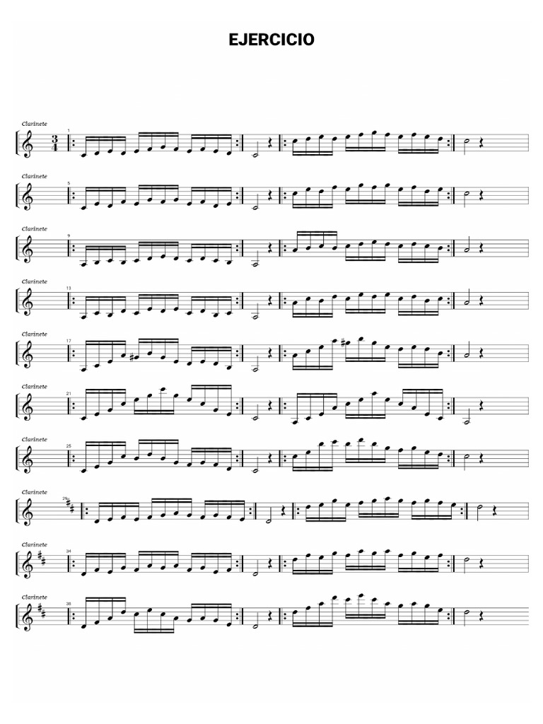 Ejercicio para Clarinete 20221106 230716 | PDF