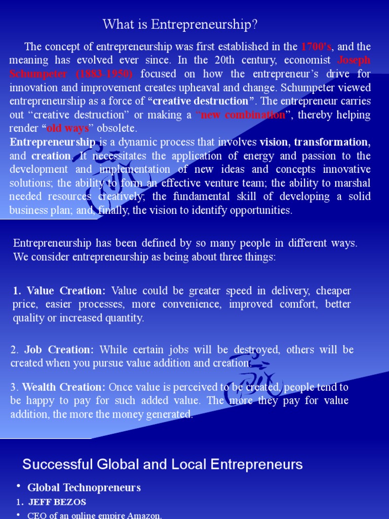 What Is Entrepreneurship | PDF | Entrepreneurship | Economies