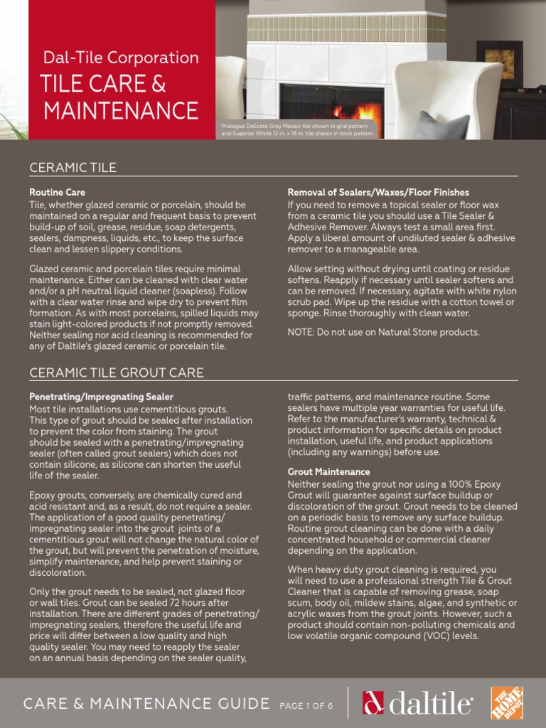Tile Care & Maintenance | PDF | Tile | Porcelain
