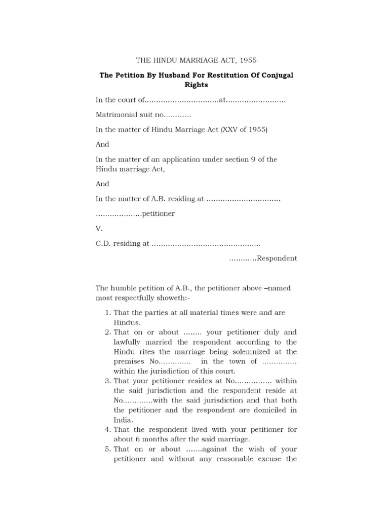 Template For Petition of Section 9 HMA (RCR) | PDF