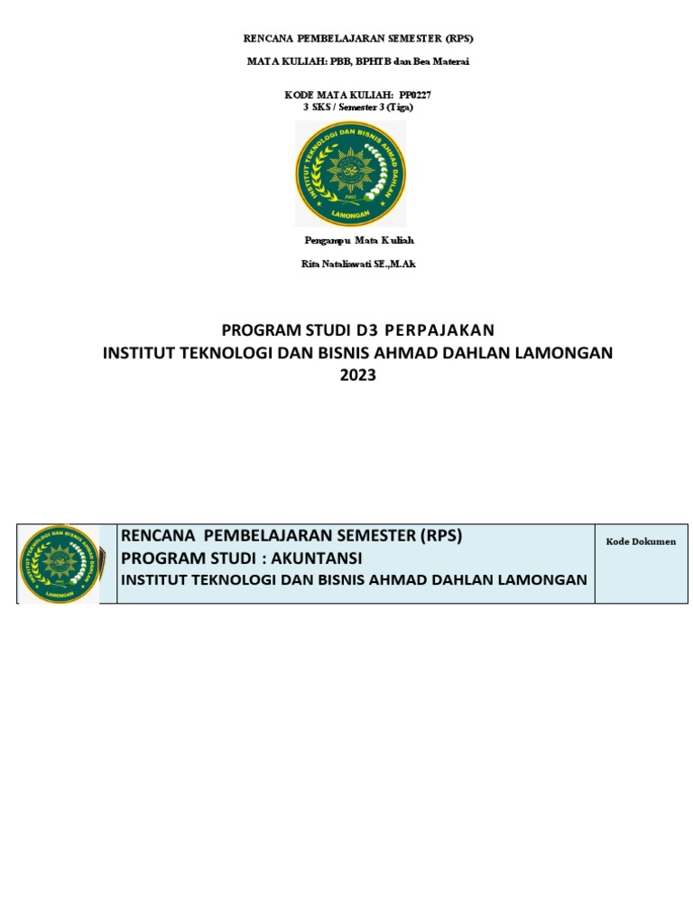 RPS PBB, BPHTB Dan Bea Materai | PDF