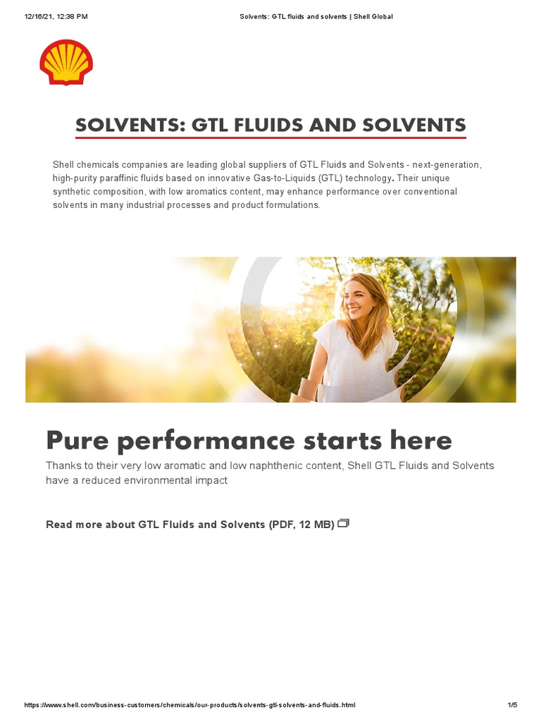 Solvents - GTL Fluids and Solvents - Shell Global | PDF | Gas To ...